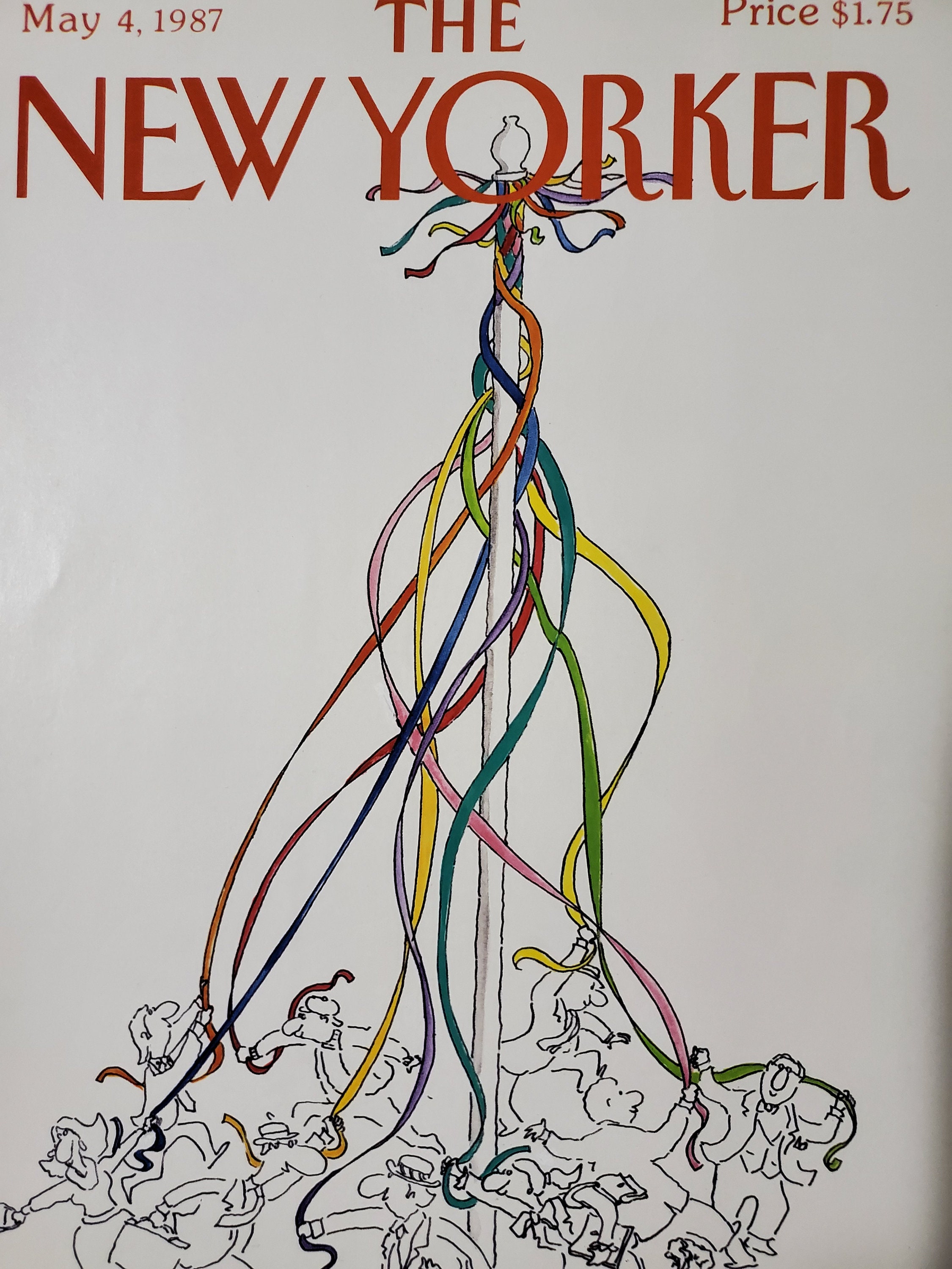 Vintage New Yorker Magazine (cover Only) May 4, 1987 Arnie Levin Cover ...