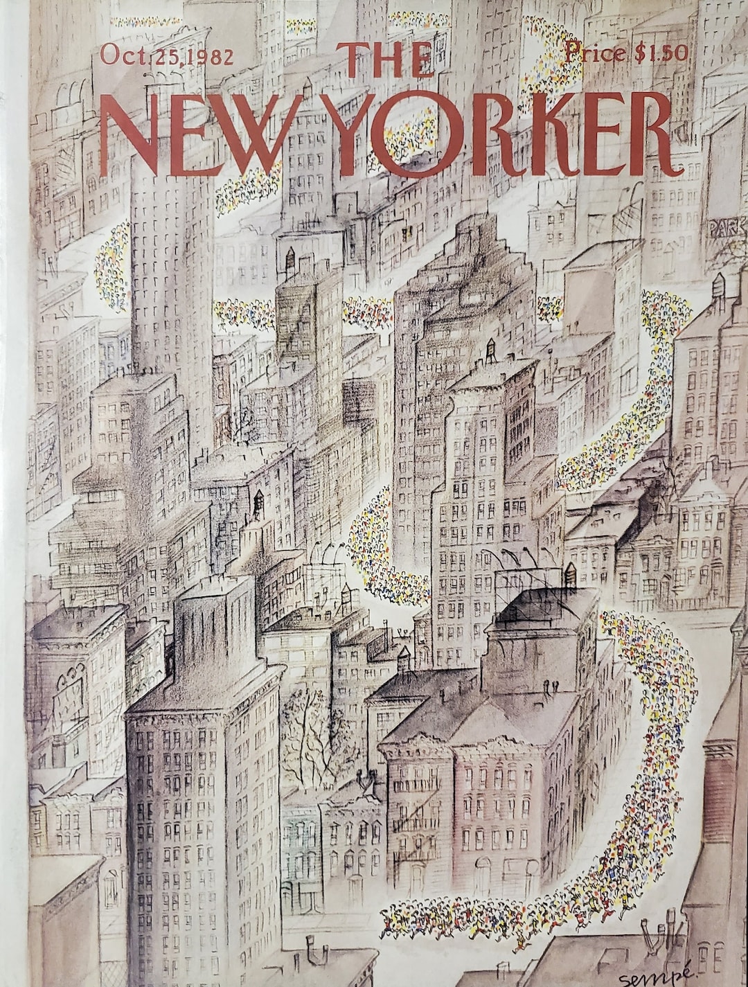 Vintage New Yorker Magazine (cover Only) October 25, 1982 JJ Sempe ...