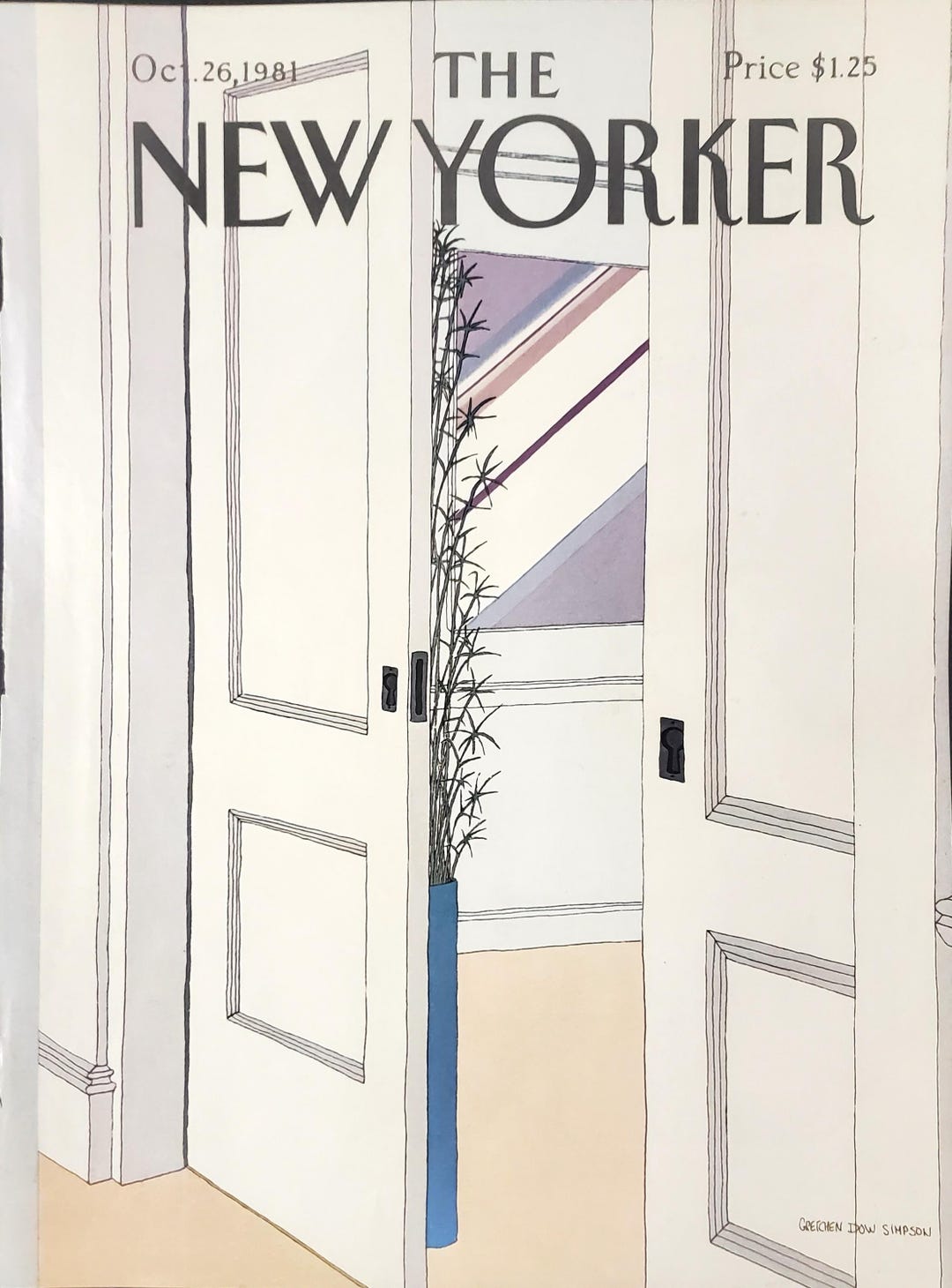 Vintage New Yorker Magazine (cover Only) October 26, 1981 Gretchen Dow ...