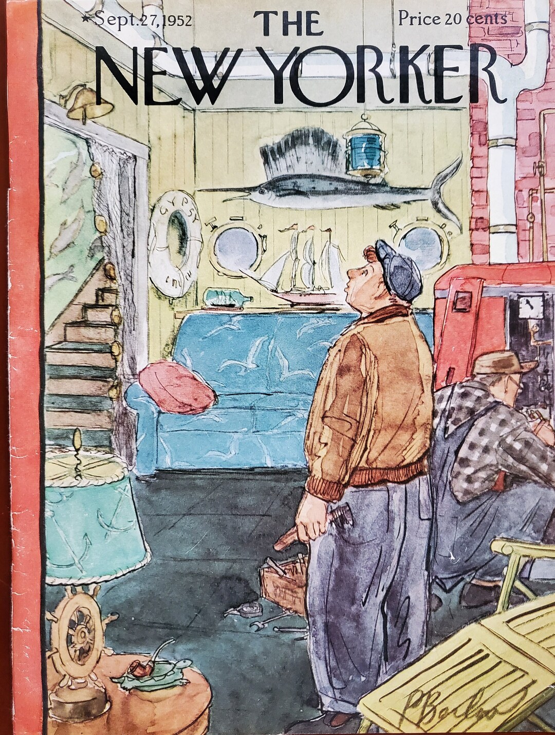 Vintage New Yorker Magazine (cover Only) September 27, 1952 Perry ...