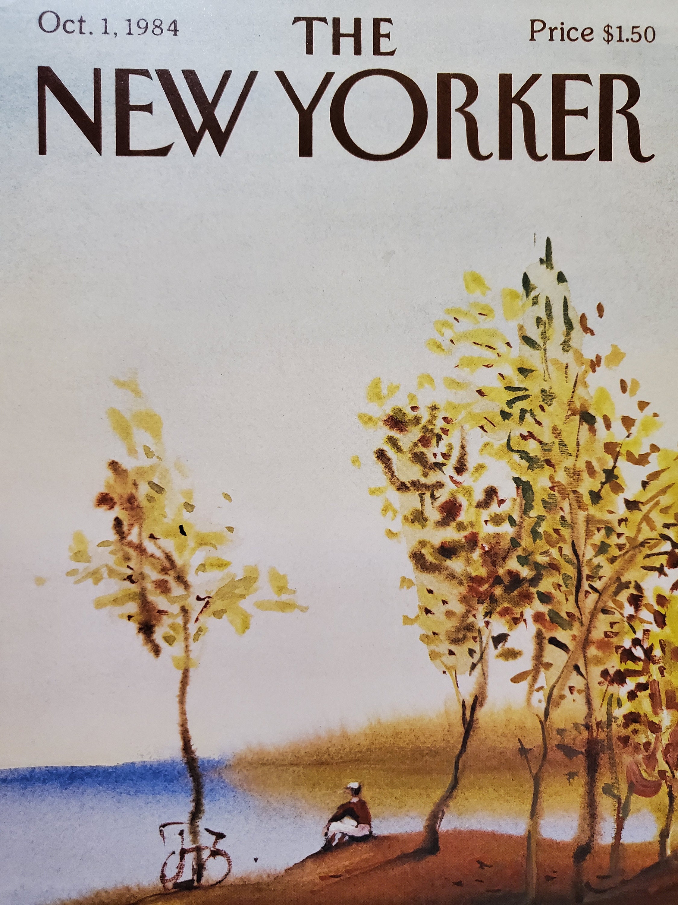 Vintage New Yorker Magazine COVER ONLY October 1, 1984 Paul Degen Cover ...