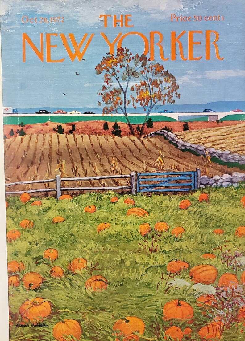 Vintage New Yorker Magazine cover Only October 28, 1972 Albert Hubbell ...