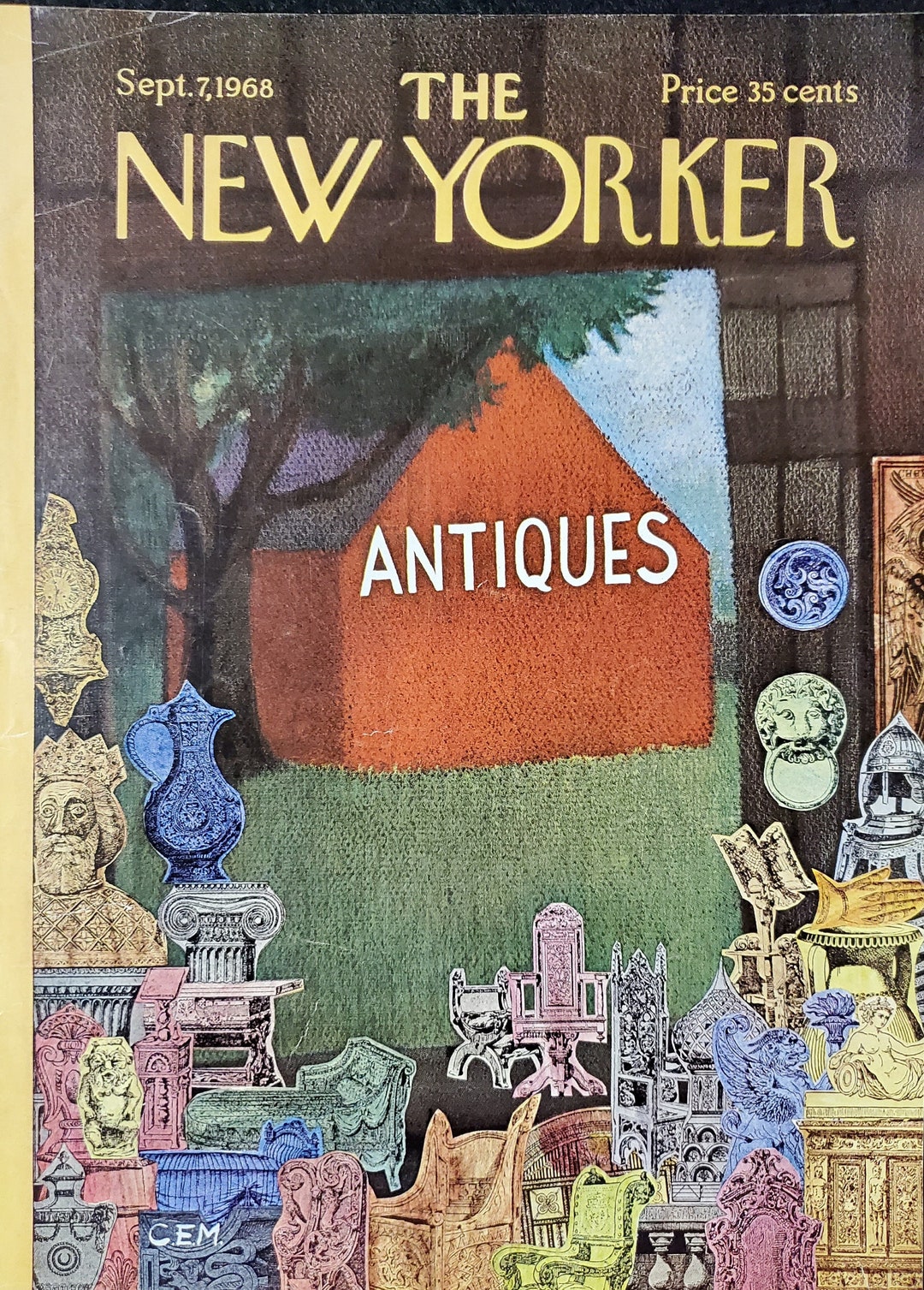 Vintage New Yorker Magazine (cover Only) September 7, 1967 Charles E ...