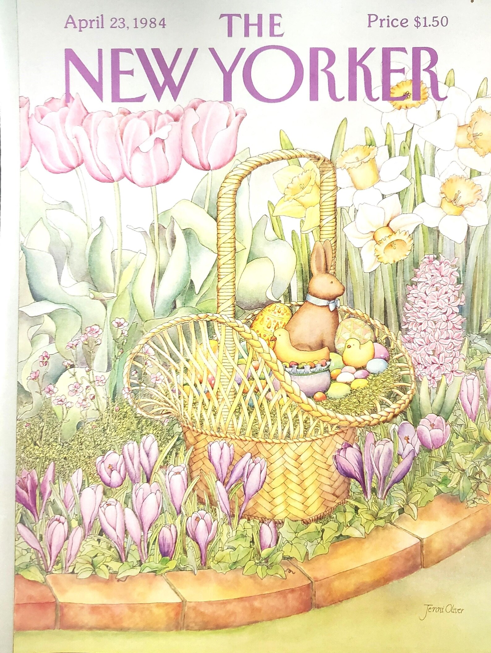Vintage New Yorker Magazine (cover Only) April 23, 1984 Jenni Oliver ...