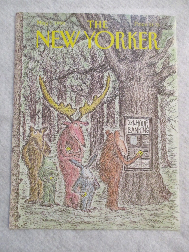 Vintage New Yorker Magazine COVER ONLY May 7, 1990 Edward Koren Art - Etsy