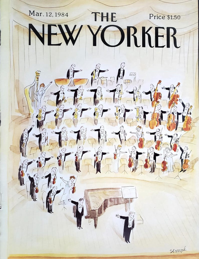 Vintage New Yorker Magazine (cover Only) March 12, 1984 JJ Sempe Cover ...