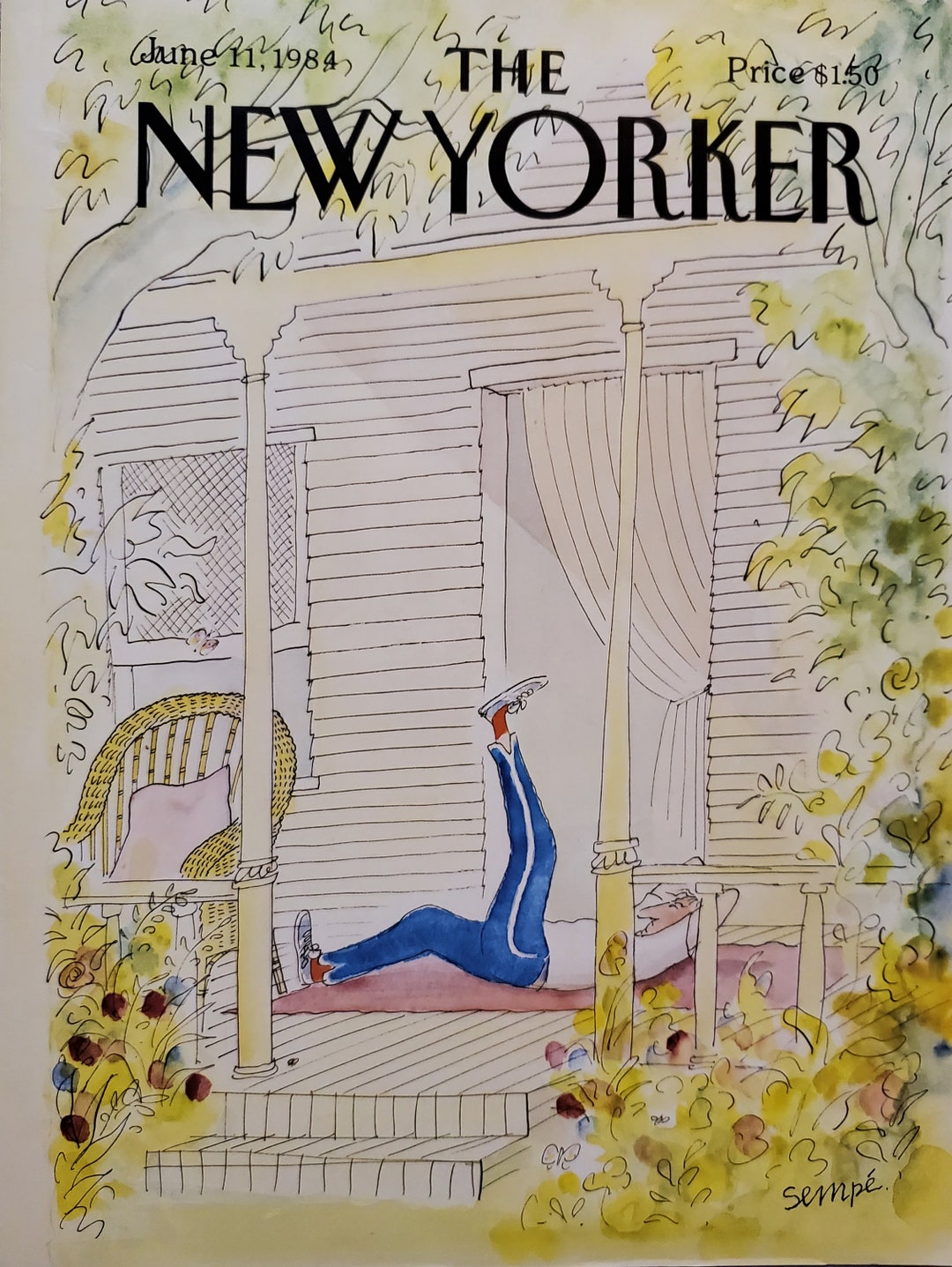 Vintage New Yorker Magazine (COVER ONLY) June 11, 1984 JJ Sempe Cover ...