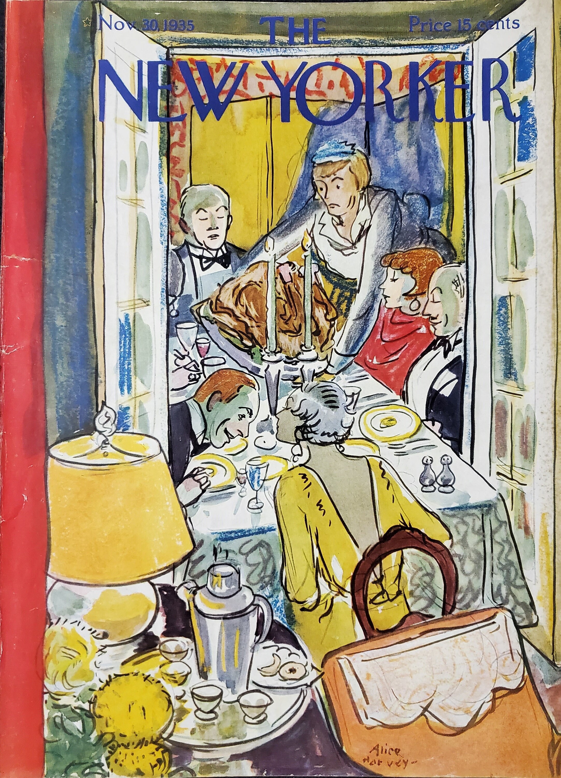 Vintage New Yorker Magazine (cover Only) November 30, 1935 Alice Harvey ...