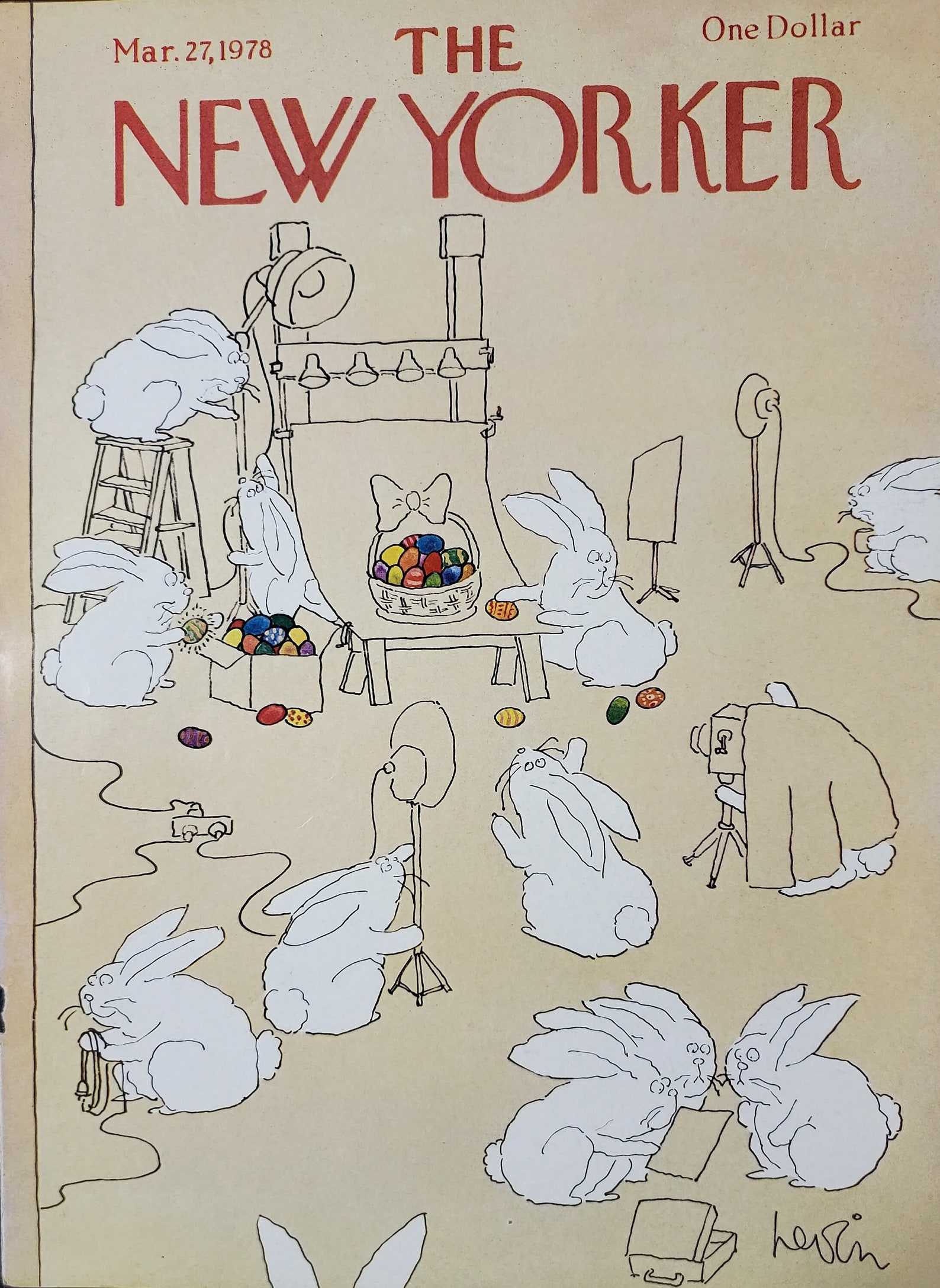 Vintage New Yorker Magazine (cover Only) March 27, 1978 Arnie Levin ...