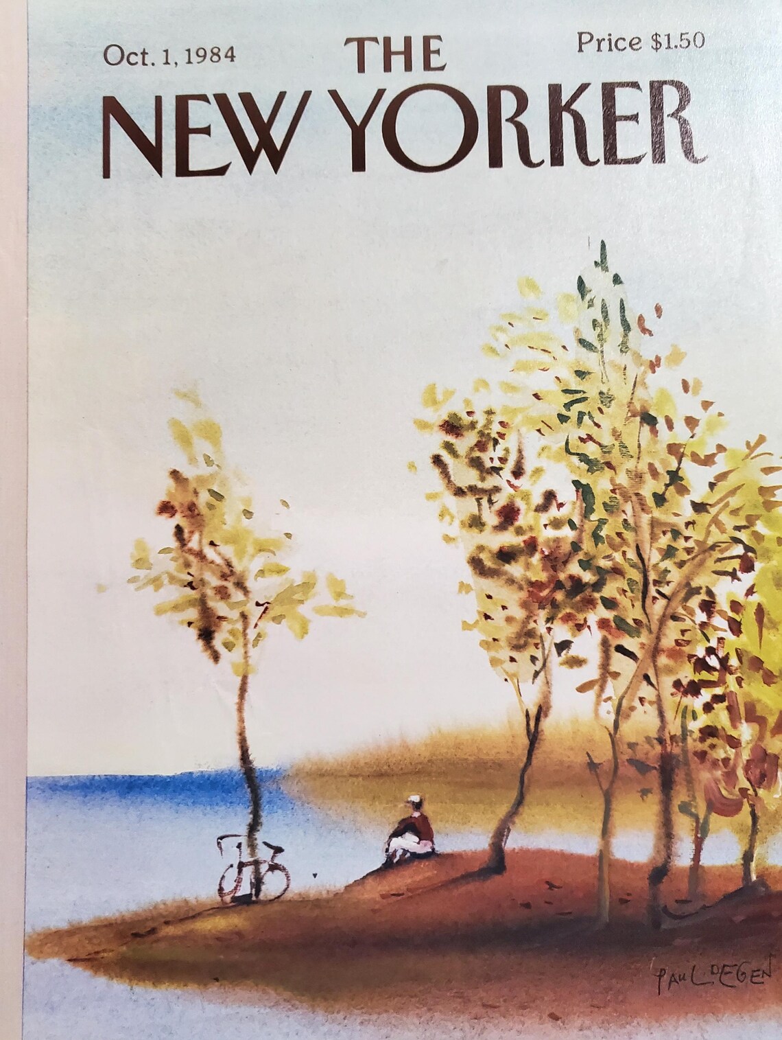 Vintage New Yorker Magazine (cover Only) October 1, 1984 Paul Degen ...
