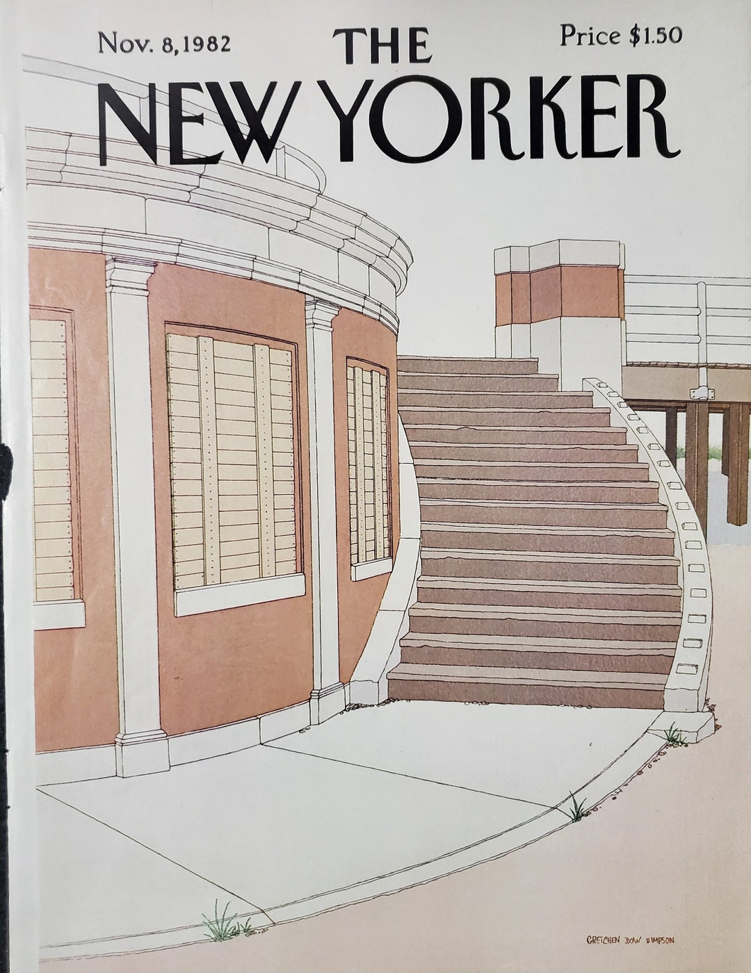 Vintage New Yorker Magazine (cover Only) November 8, 1982 Gretchen Dow ...