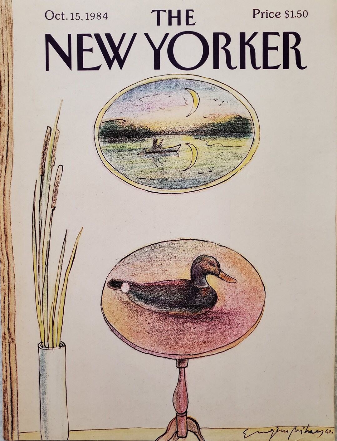 Vintage New Yorker Magazine (cover Only) October 15, 1984 Eugene ...