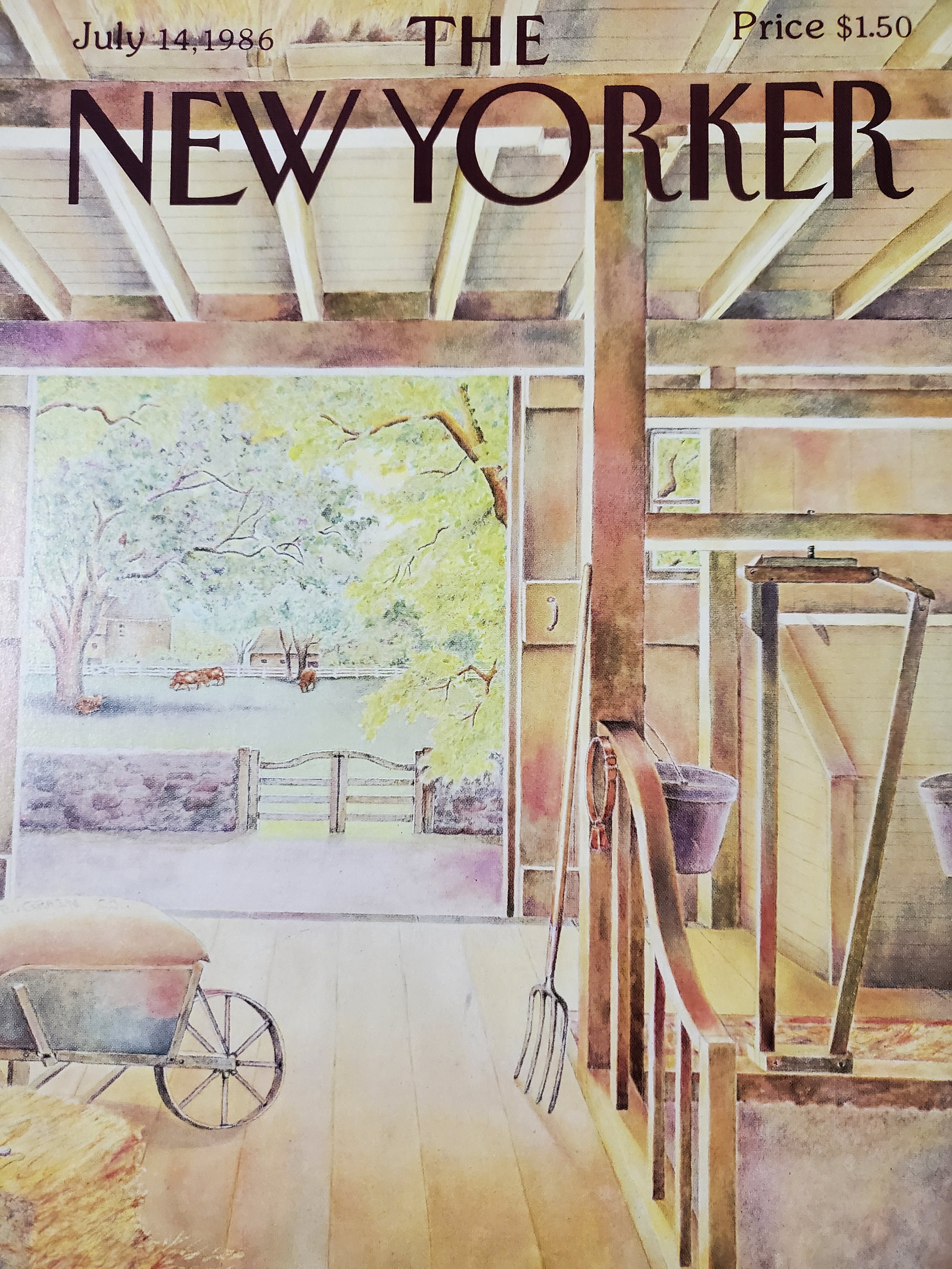 Vintage New Yorker Magazine (cover Only) July 14, 1986 Jenni Oliver ...