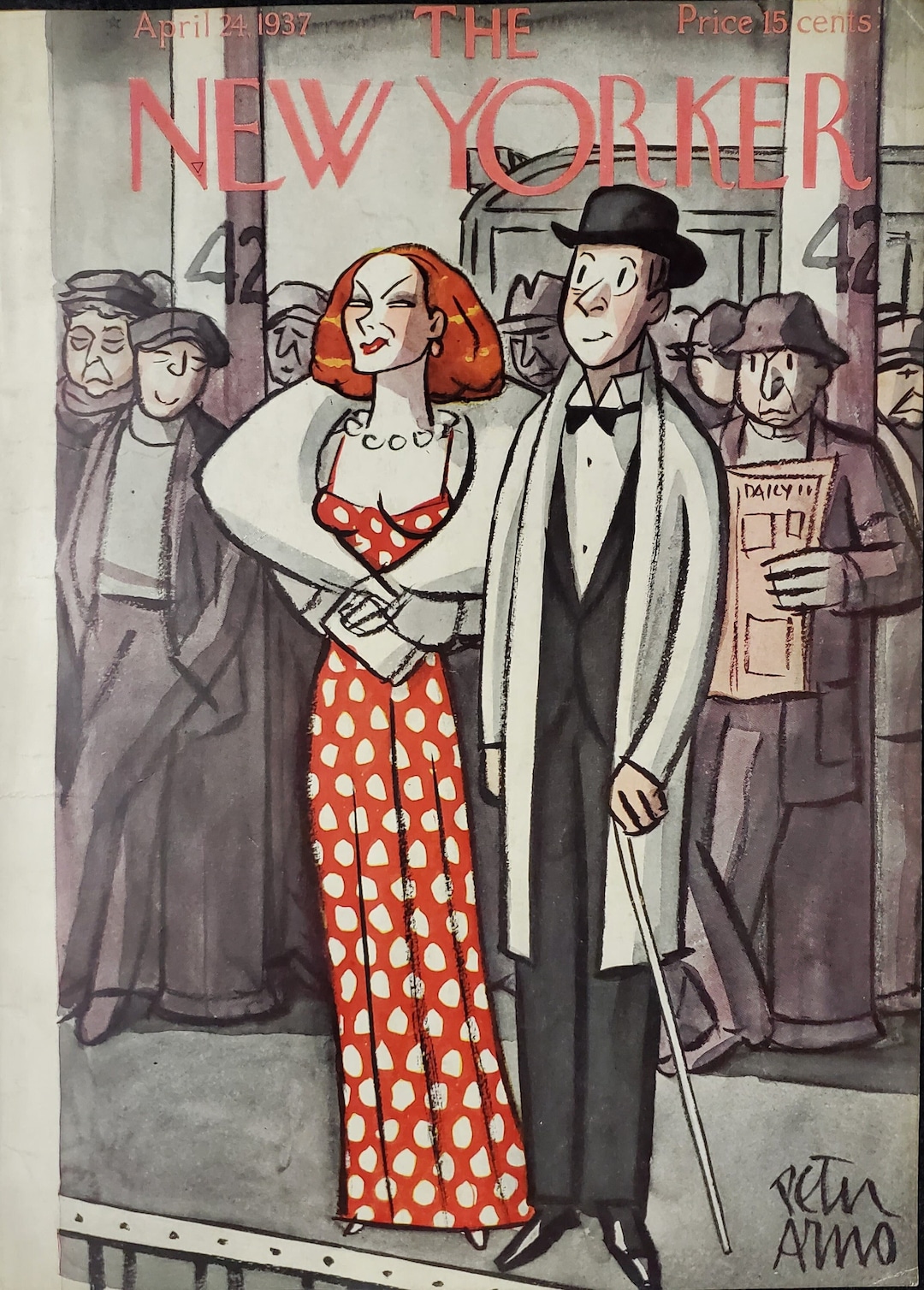 Vintage New Yorker Magazine (cover Only) April 24, 1937 Peter Arno ...