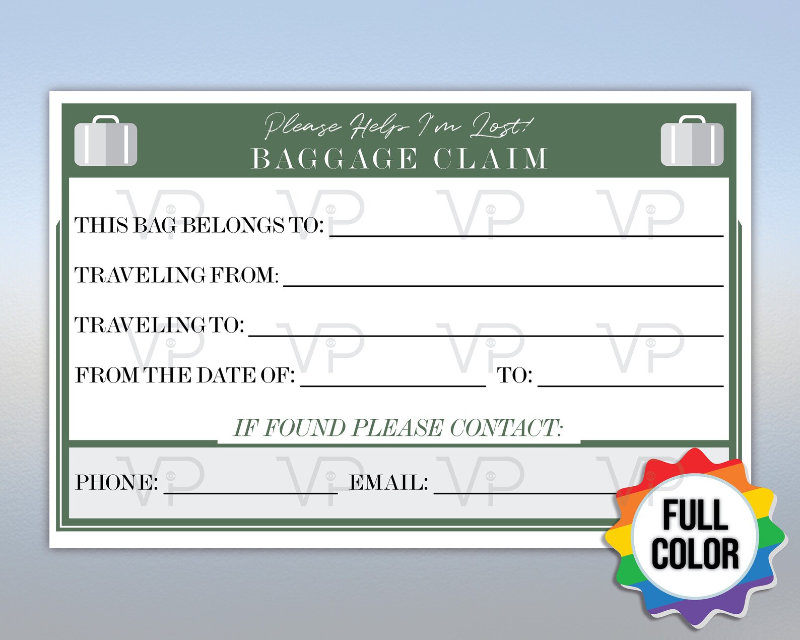 Printable Baggage Claim Insert - Etsy