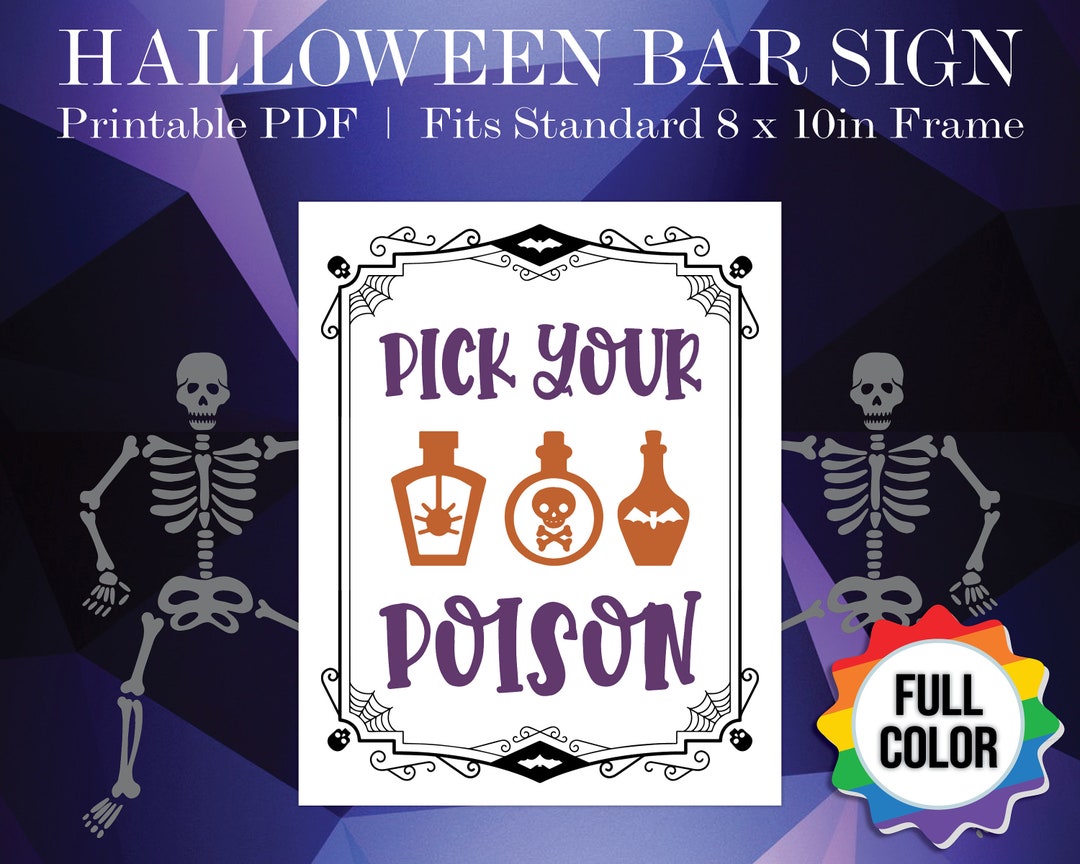 Printable Halloween Bar Sign - Etsy