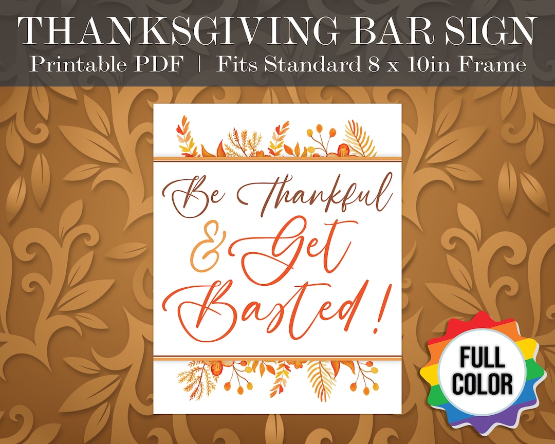 Printable Thanksgiving Bar Sign - Etsy