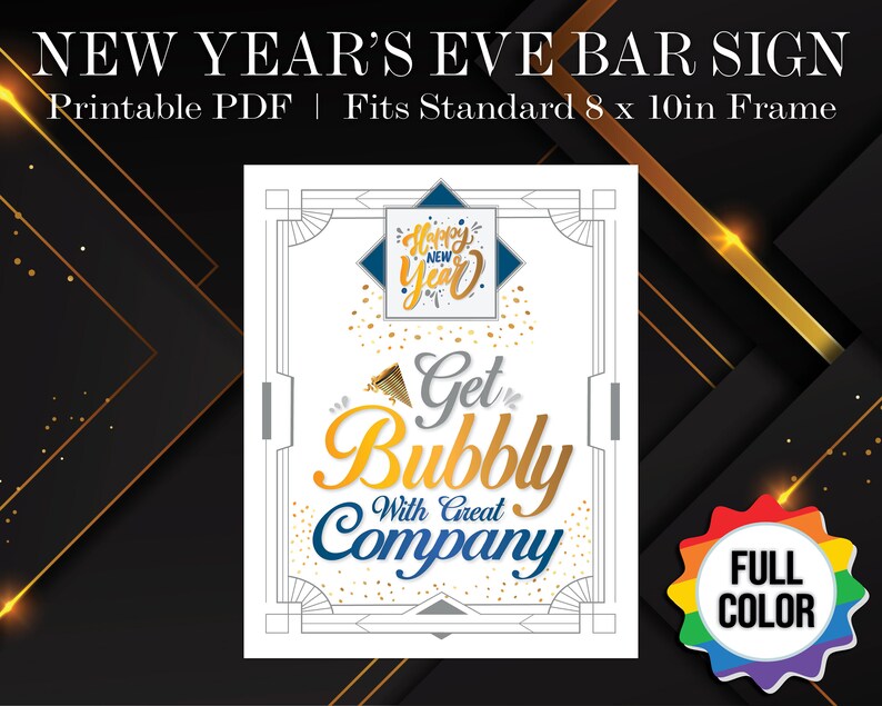 Printable New Year's Eve Bar Sign - Etsy