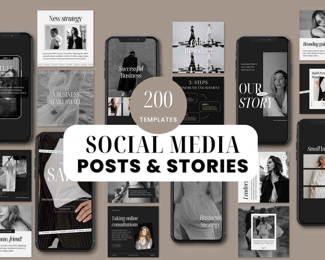 200 Editable Social Media Templates for Canva | Instagram, Facebook ...