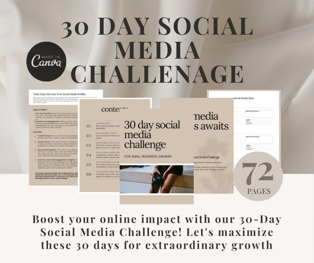 30-day Social Media Challenge Guide & Workbook | Master Resell Rights Included - Etsy