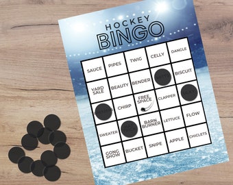 Simple Hockey Bingo Cards - Set of 20 With Words for Drawing & Lingo ...