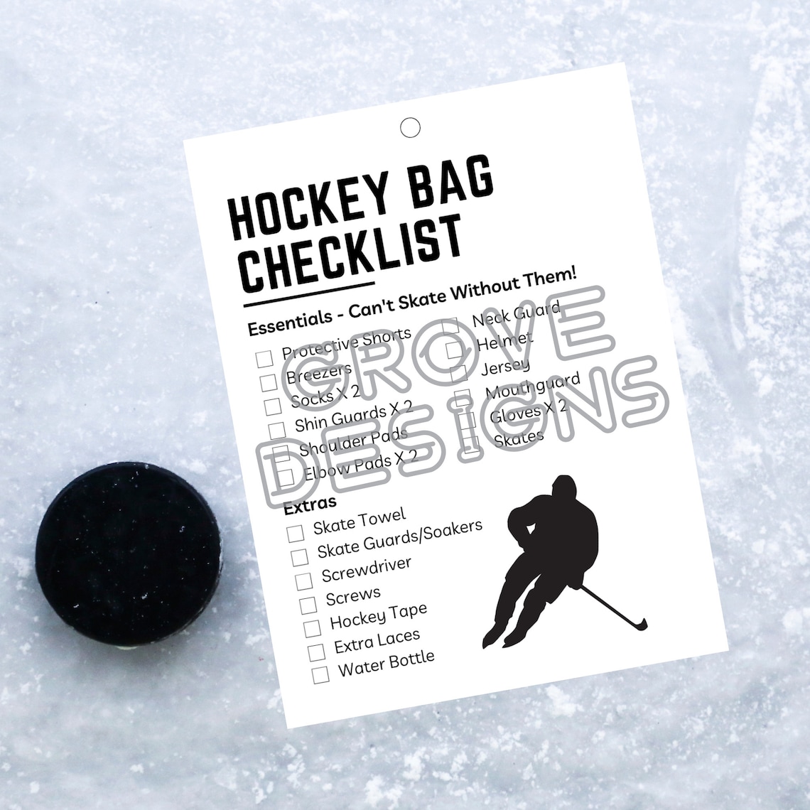 Hockey Bag Checklist, Digital Download, Bag Tag, Hockey Gift - Etsy