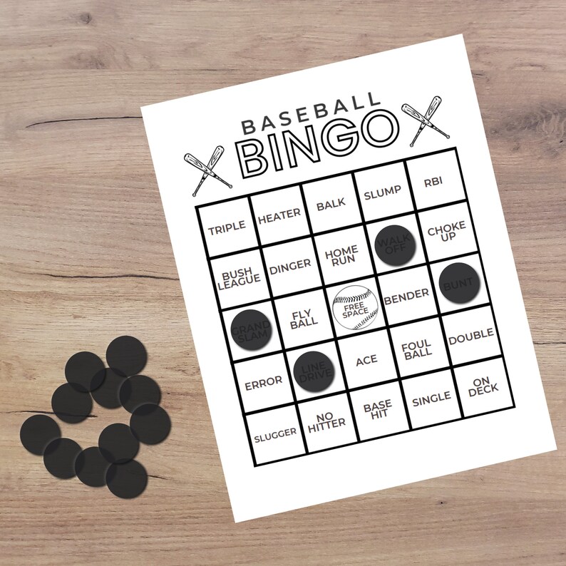Baseball Bingo Cards Set of 20 With Words for Drawing - Etsy