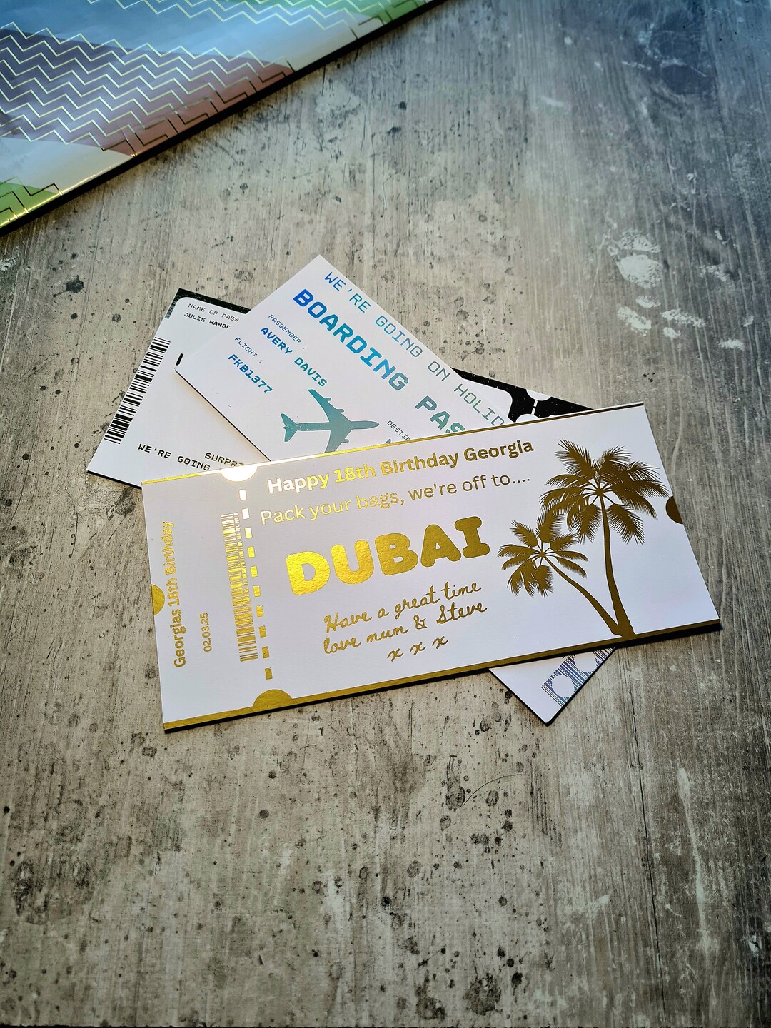 Personalised Boarding Pass and Custom Golden Ticket - Unique Foil ...