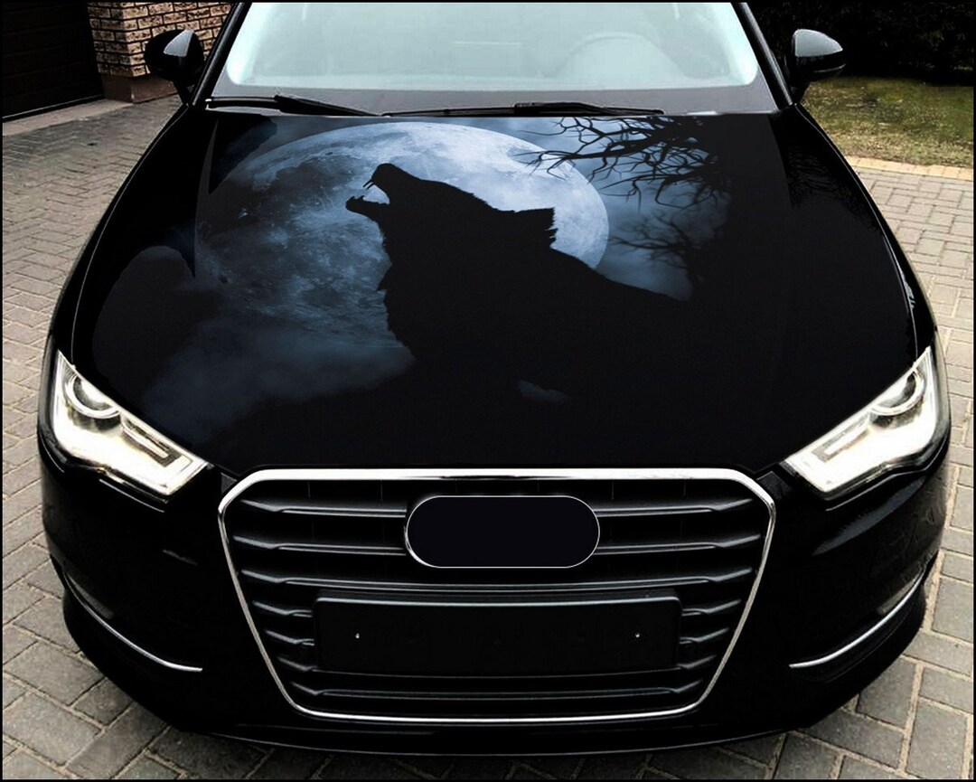 Car Hood Wrap Wolf Vinyl Sticker Full Color Custom Decal Fit Any Car - Etsy
