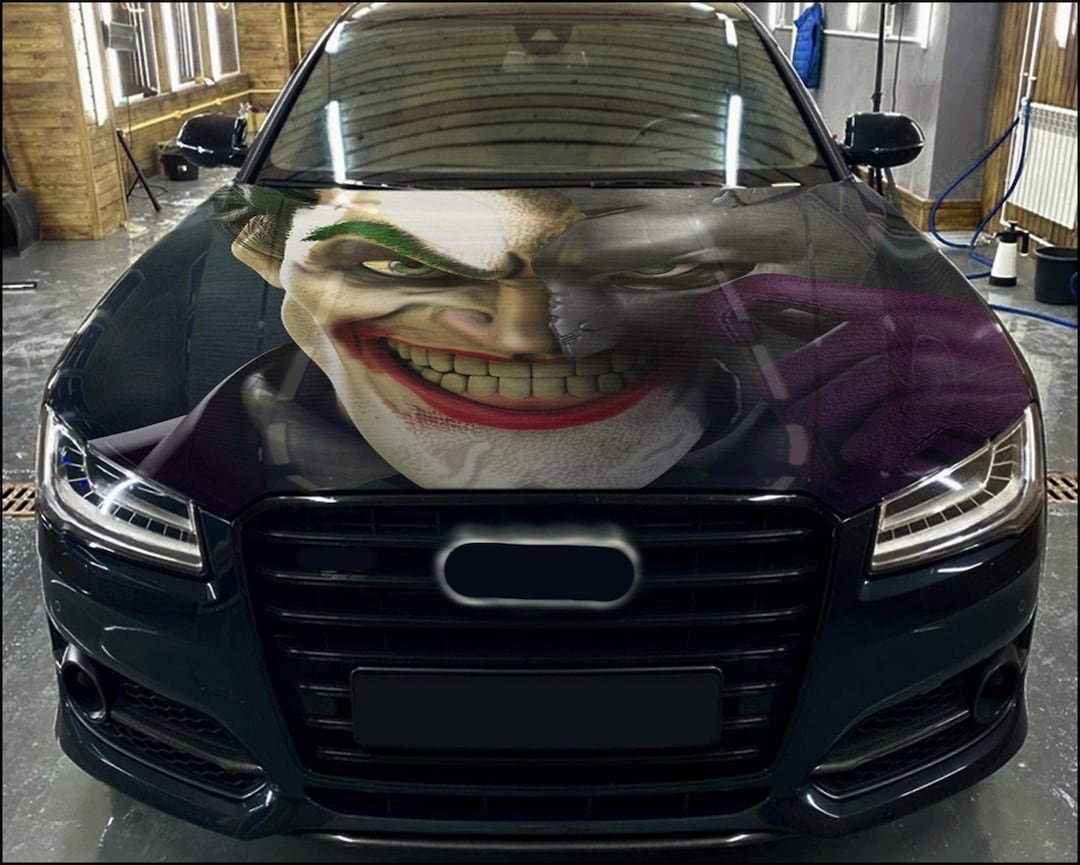 Car Hood Wrap Joker Vinyl Sticker Full Color Custom Decal #7 Fit Any ...