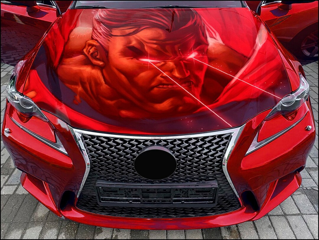 Car Hood Wrap Super Man Vinyl Sticker Full Color Custom Decal #2 Fit ...