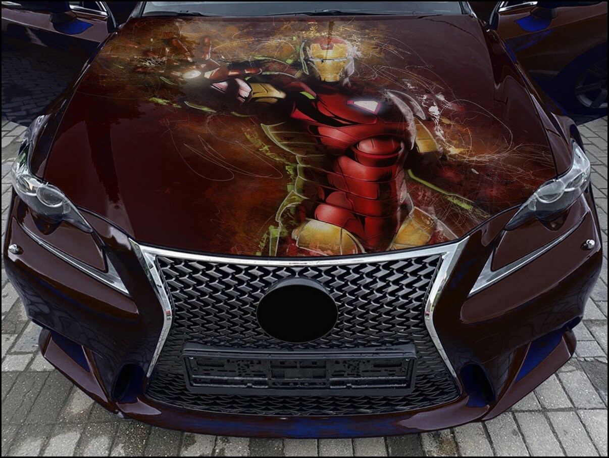 Car Hood Wrap Ironman Vinyl Sticker Full Color Custom Decal #2 Fit Any ...