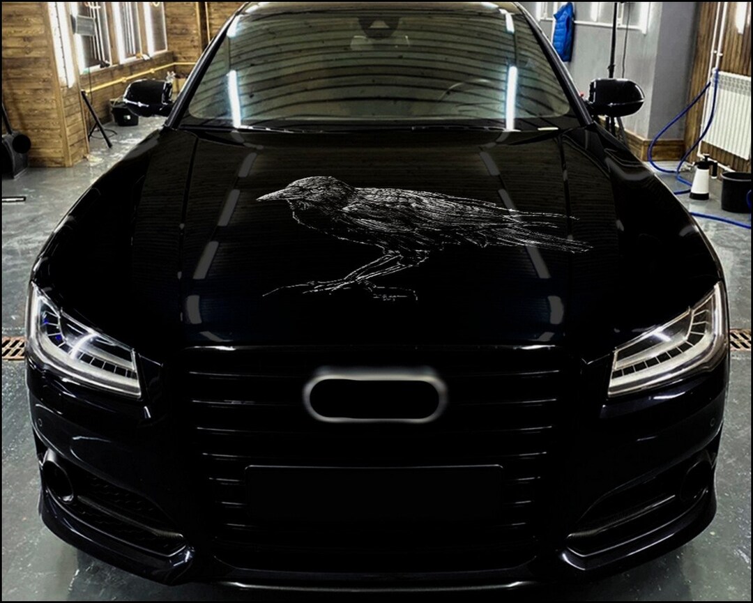 Car Hood Wrap Raven Vinyl Sticker Full Color Custom Decal Fit Any Car ...