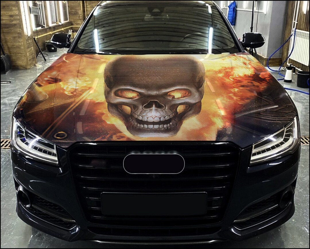 Car Hood Wrap Ghost Rider Vinyl Sticker Full Color Custom Decal #2 Fit ...