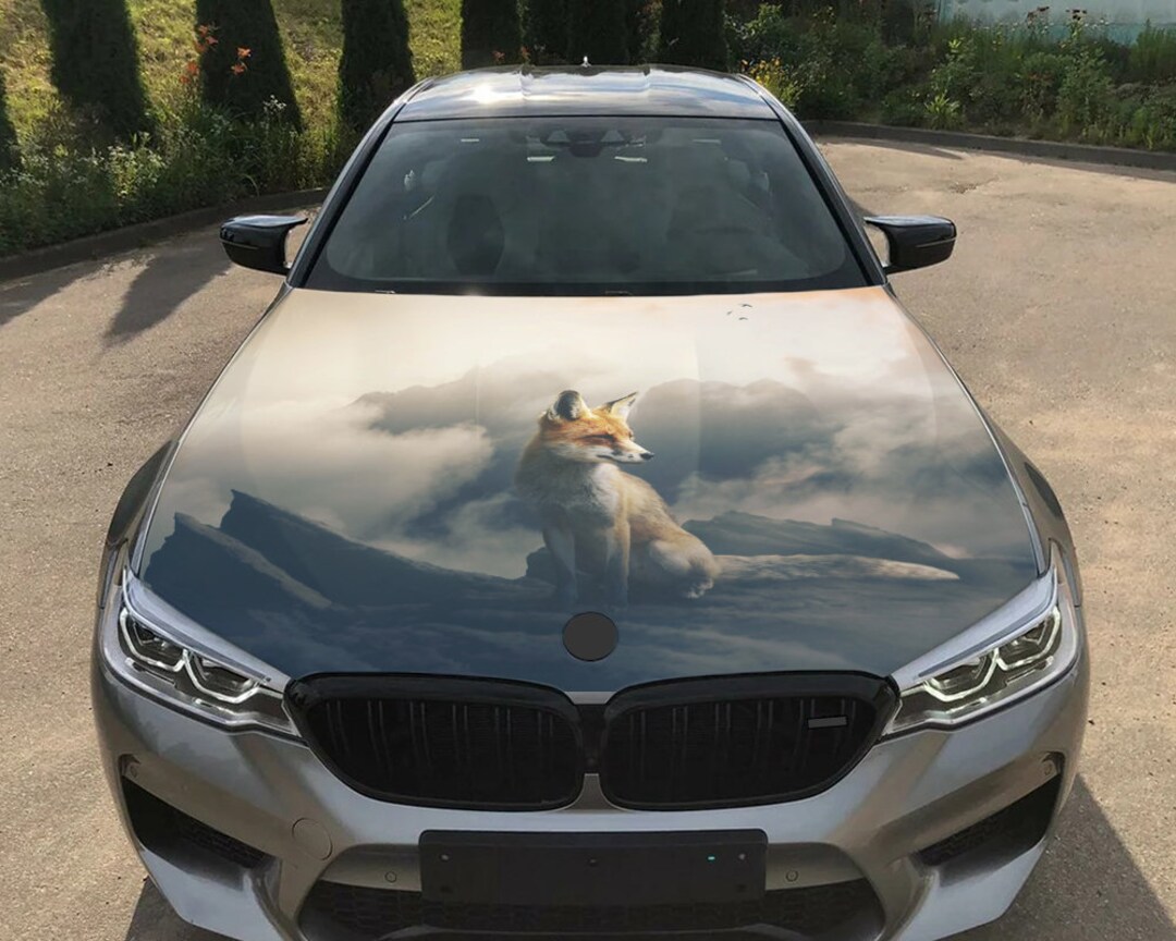 Car Hood Wrap Fox Vinyl Sticker Full Color Animal Decal Fit Any Car - Etsy