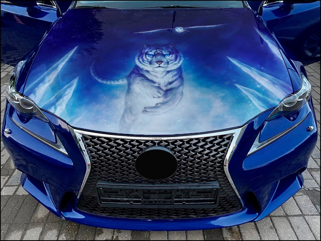 Car Hood Wrap Tiger Vinyl Sticker Full Color Custom Decal Fit Any Car ...