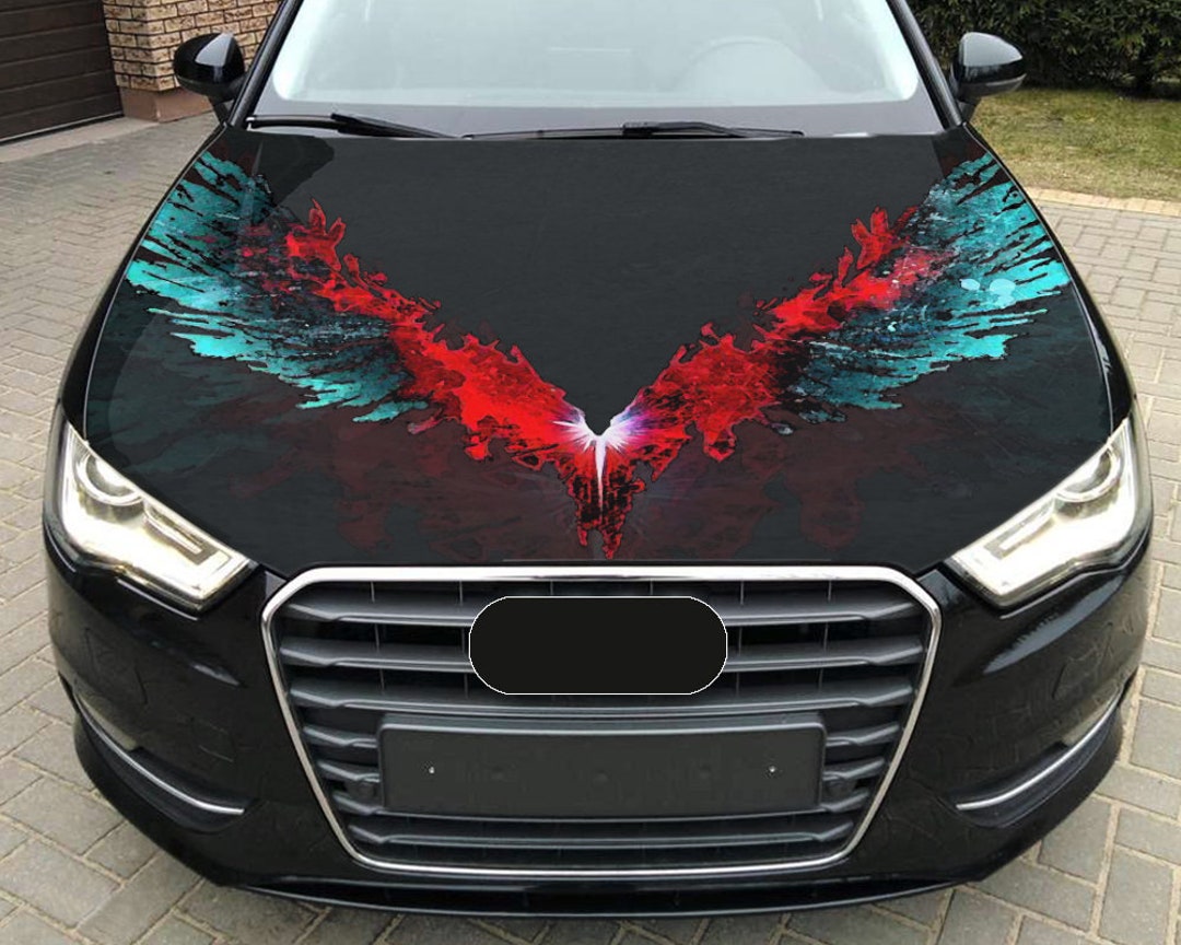 Car Hood Wrap Wings Vinyl Sticker Full Color Abstract Art Decal Fit Any ...