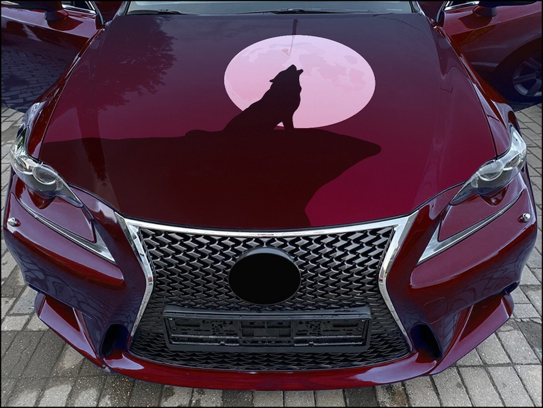 Car Hood Wrap Wolf Vinyl Sticker Full Color Custom Decal #6 Fit Any Car ...