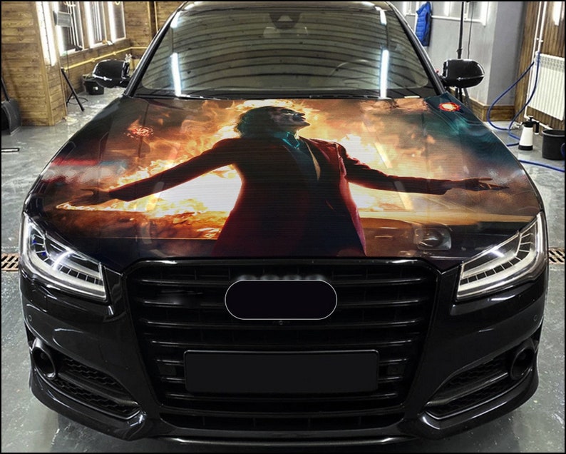 Car Hood Wrap Joker Vinyl Sticker Full Color Custom Decal #6 Fit Any ...