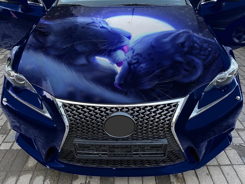 Car Hood Wrap Leopards Vinyl Sticker Full Color Wild Cat Predator #3 ...