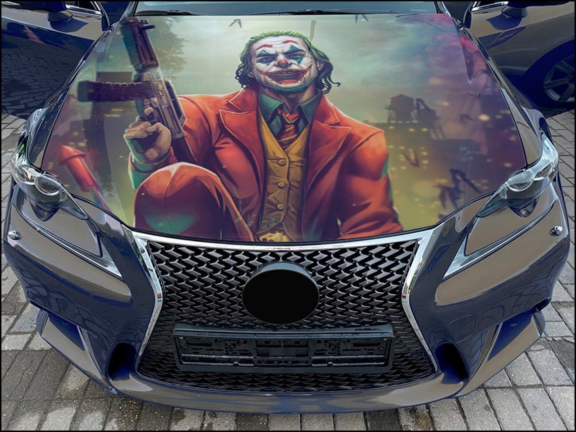 Car Hood Wrap Joker Vinyl Sticker Full Color Custom Decal #8 Fit Any ...