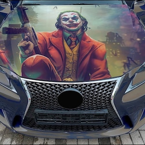 Car Hood Wrap Joker Vinyl Sticker Full Color Custom Decal #8 Fit Any ...