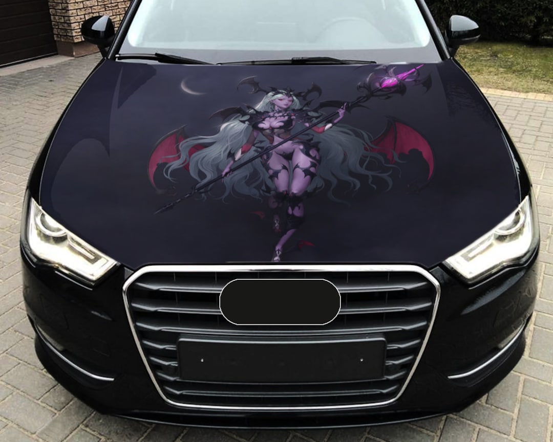 Car Hood Wrap Warlock Woman Vinyl Sticker Full Color Fantasy Sexy Girl ...
