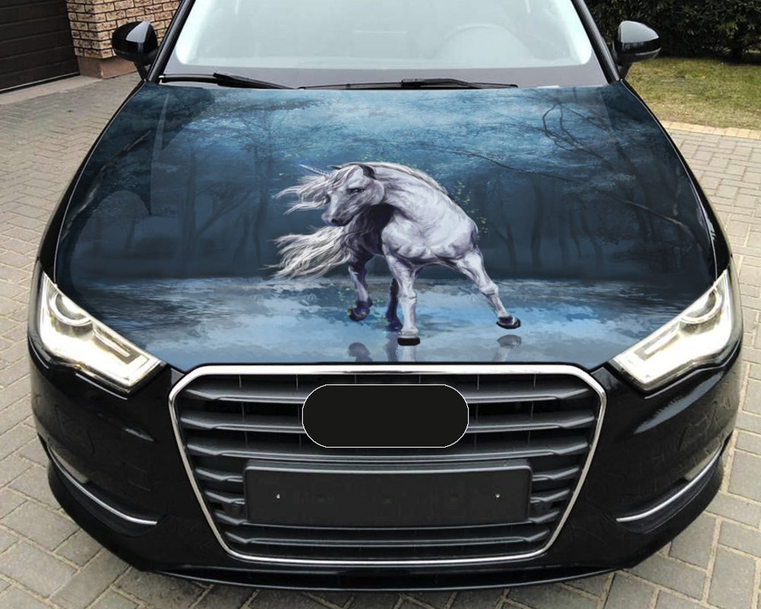 Car Hood Wrap Unicorn Vinyl Sticker Full Color Fantasy Horse Custom ...