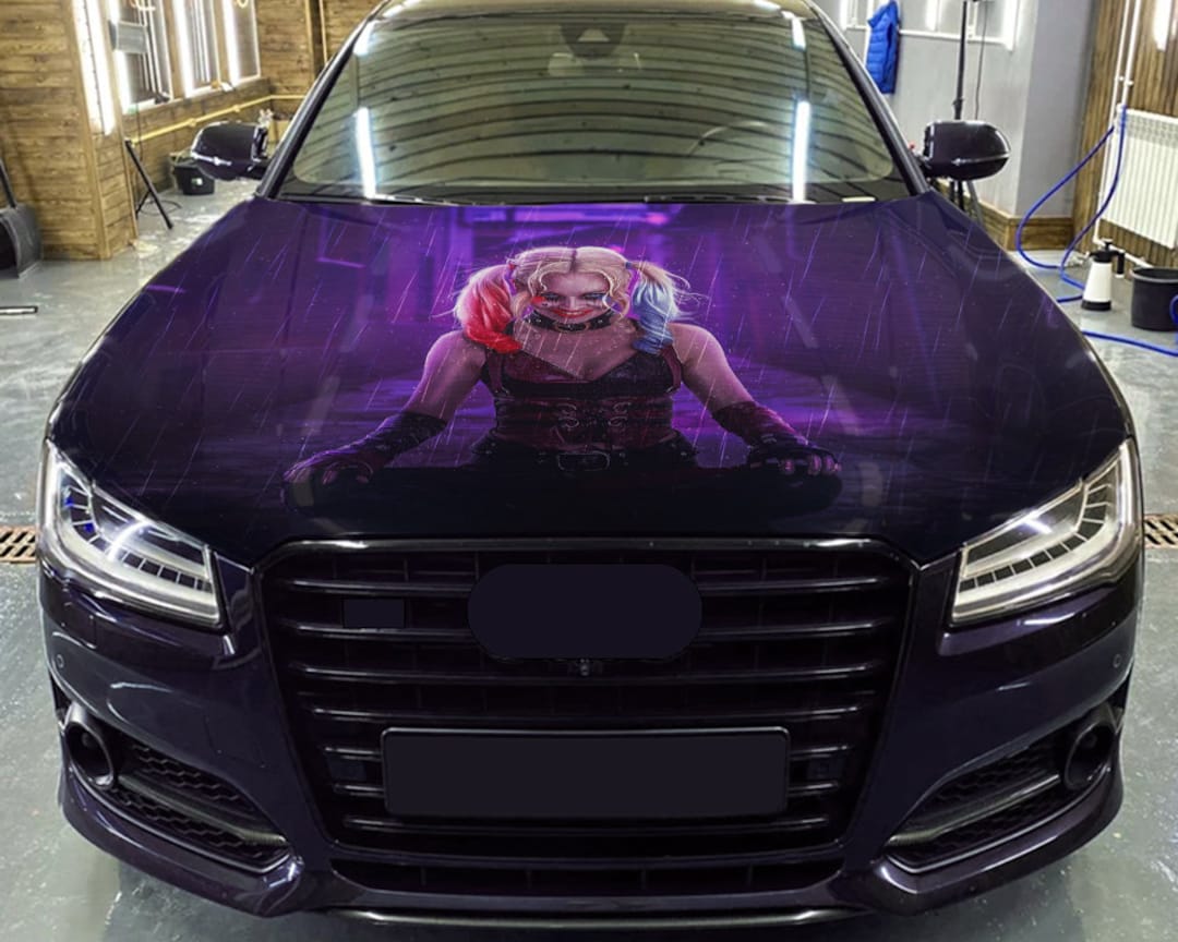 Car Hood Wrap Harley Quinn Vinyl Sticker Full Color Custom Decal #7 Fit ...