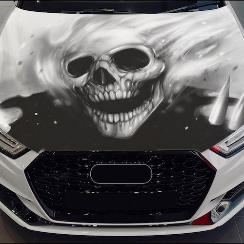 Skull Car Hood Wrap Full Color Vinyl Decal Skeleton Sticker - Etsy