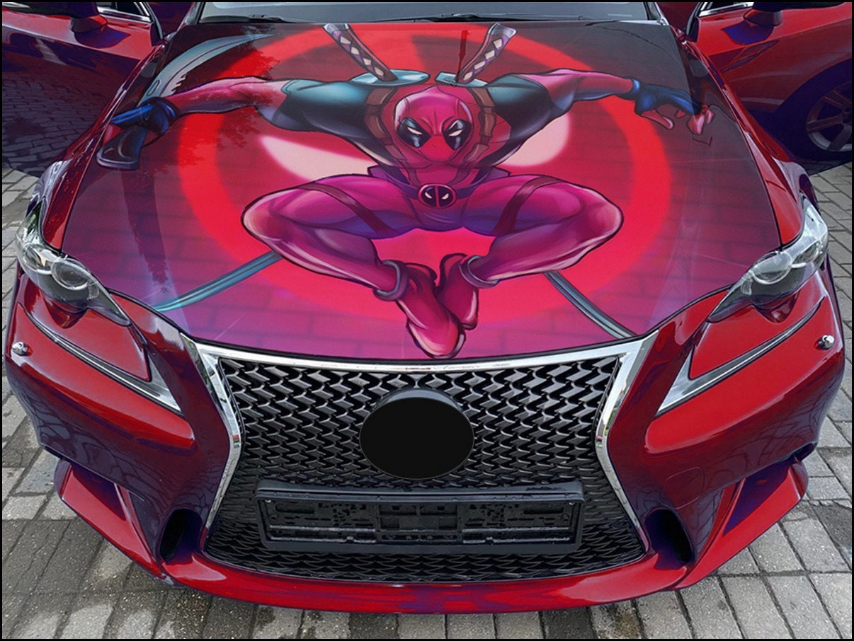Car Hood Wrap Deadpool Vinyl Sticker Full Color Custom Decal #2 Fit Any ...