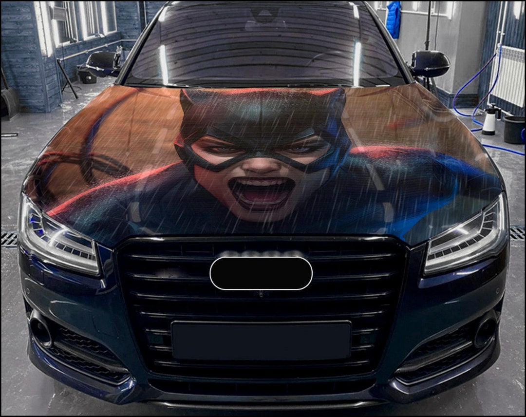 Car Hood Wrap Cat Girl Vinyl Sticker Full Color Custom Decal #2 Fit Any ...