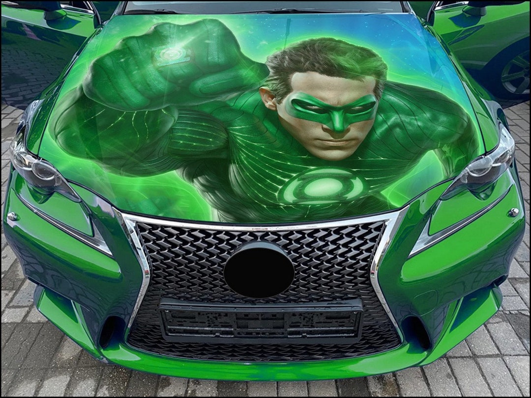 Car Hood Wrap Green Latern Vinyl Sticker Full Color Custom Decal Fit ...