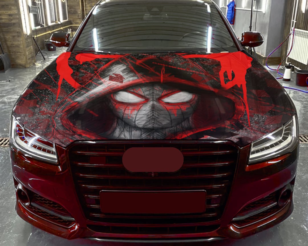 Car Hood Wrap Spider-gwen Vinyl Sticker Full Color Superhero Decal Fit ...